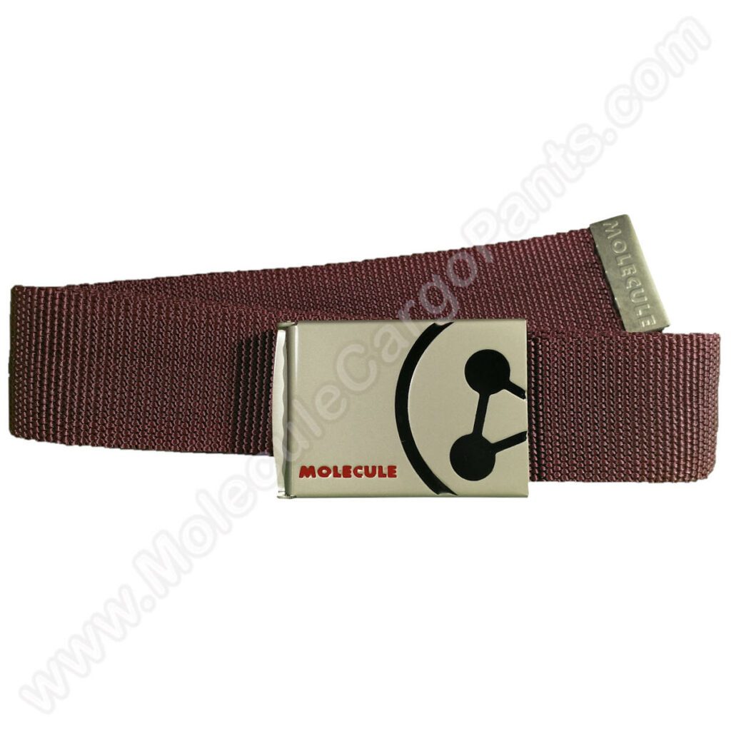 Molecule Belt B03 "Zoom" - Canvas Buckle Belt DARK RED
